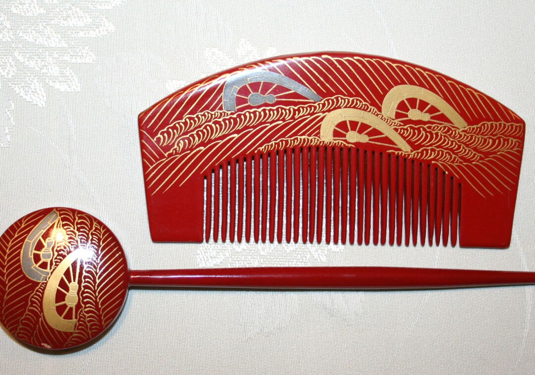 Vintage Japanese Kanzashi Kogai and Kushi Set - Etsy