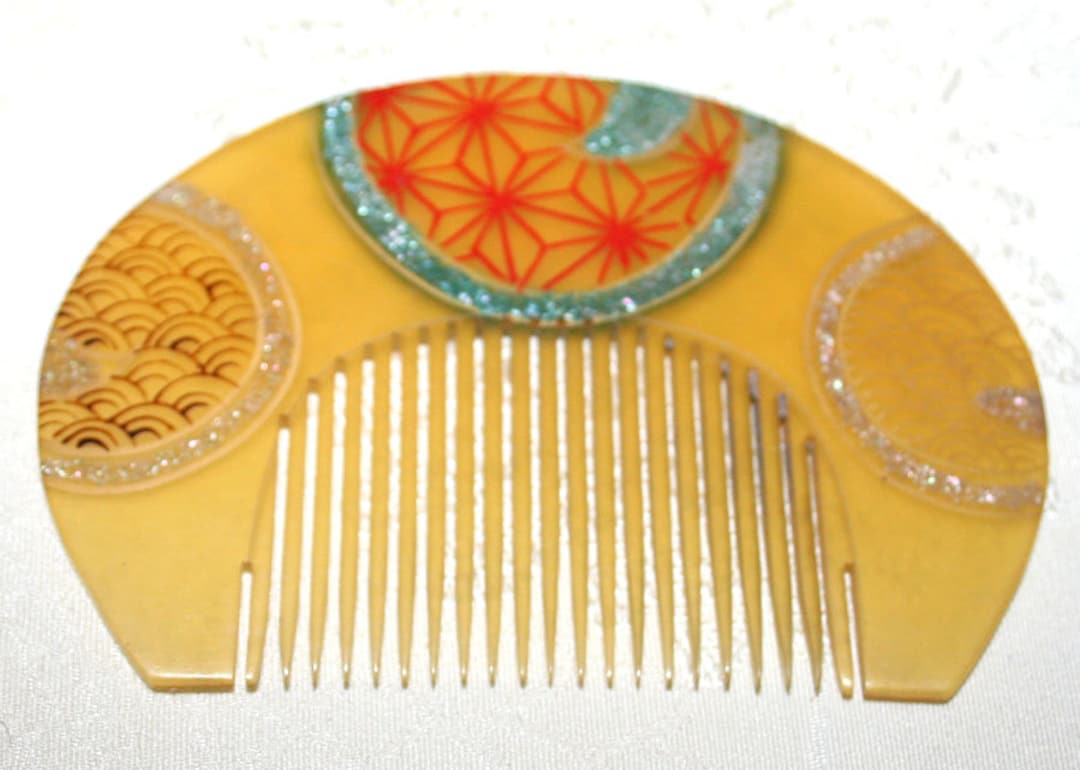 Vintage Japanese Decorative Comb - Etsy