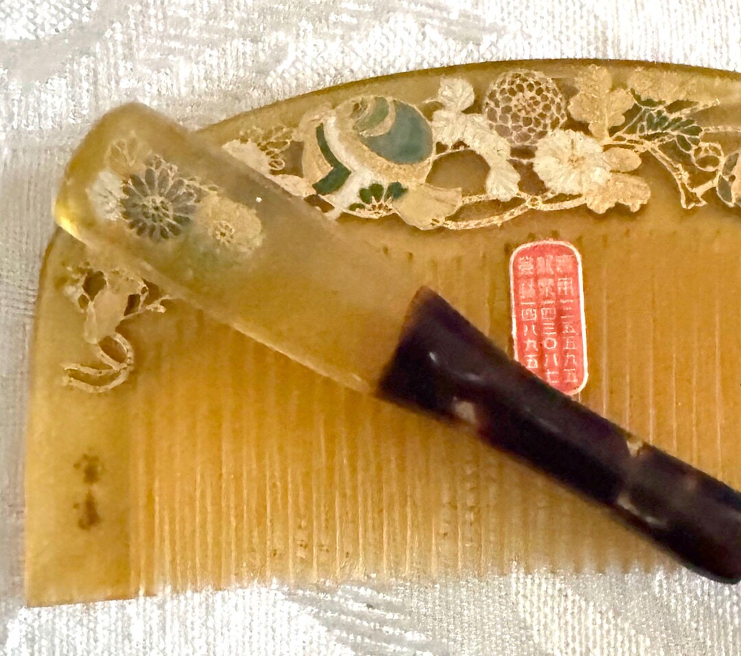 Vintage Japanese Kogai and Kushi Set - Etsy