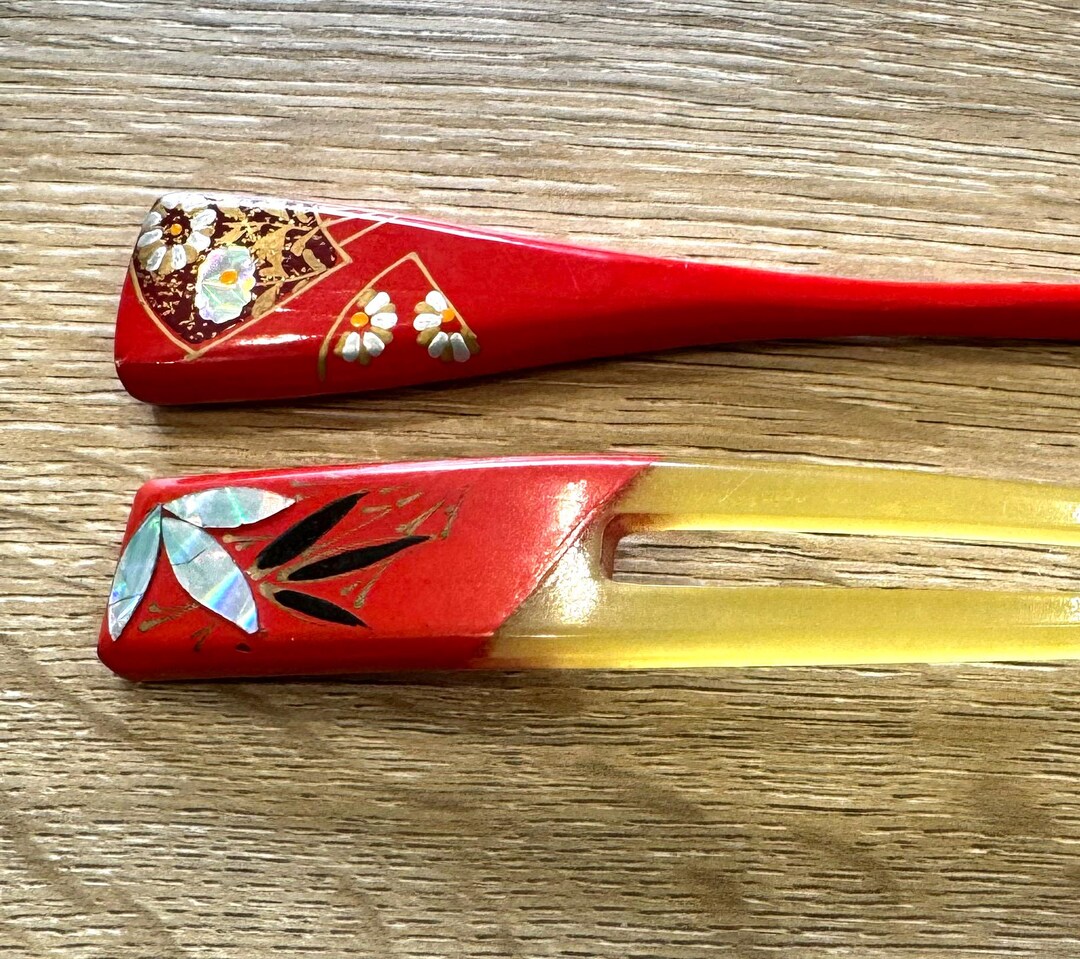 Vintage Japanese Hair Sticks - Etsy
