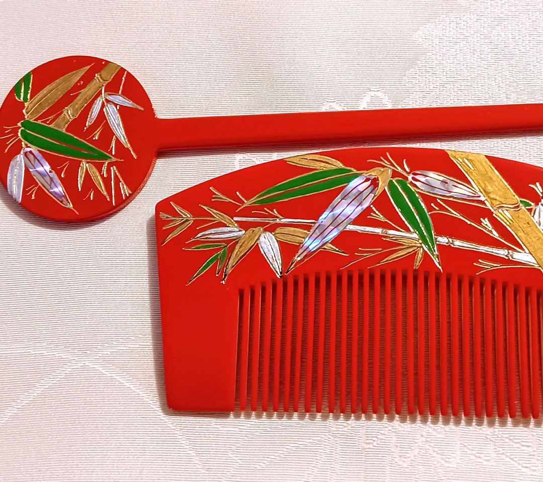 Vintage Japanese Comb and Hair Stick - Etsy