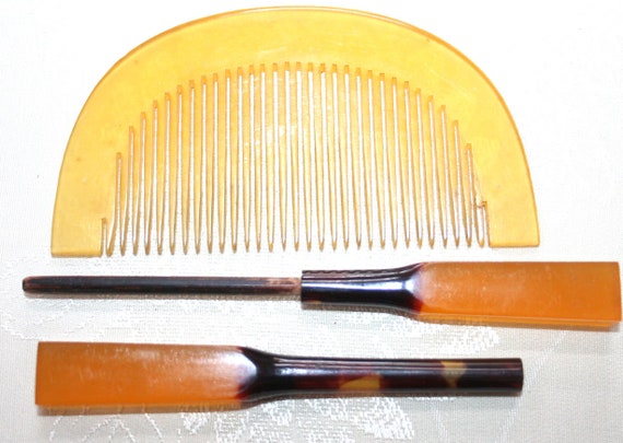 Vintage Japanese Kanzashi Kogai and Kushi Set | Etsy