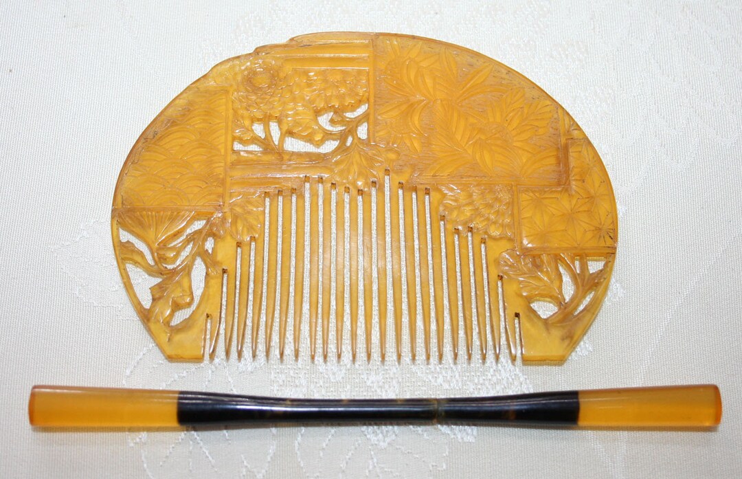 Boxed Vintage Japanese Kanzashi Kogai and Kushi Set - Etsy