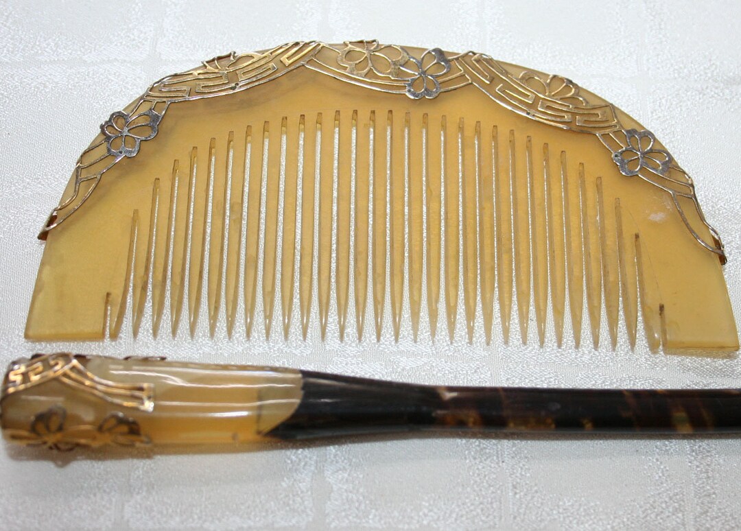 Vintage Japanese Kogai and Kushi Set - Etsy