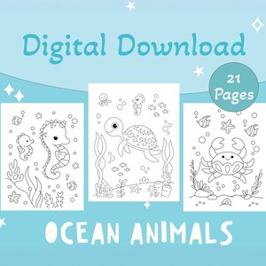 Kawaii Ocean Animals Coloring Pages for Kids, Kawaii Animas Coloring ...