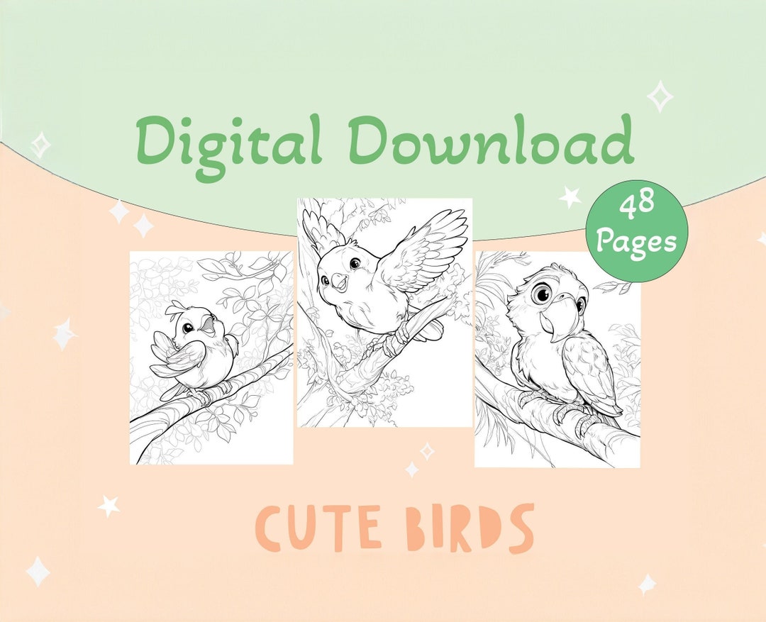 Cute Birds Coloring Pages for Kids, Birds Coloring Pages, Animals ...
