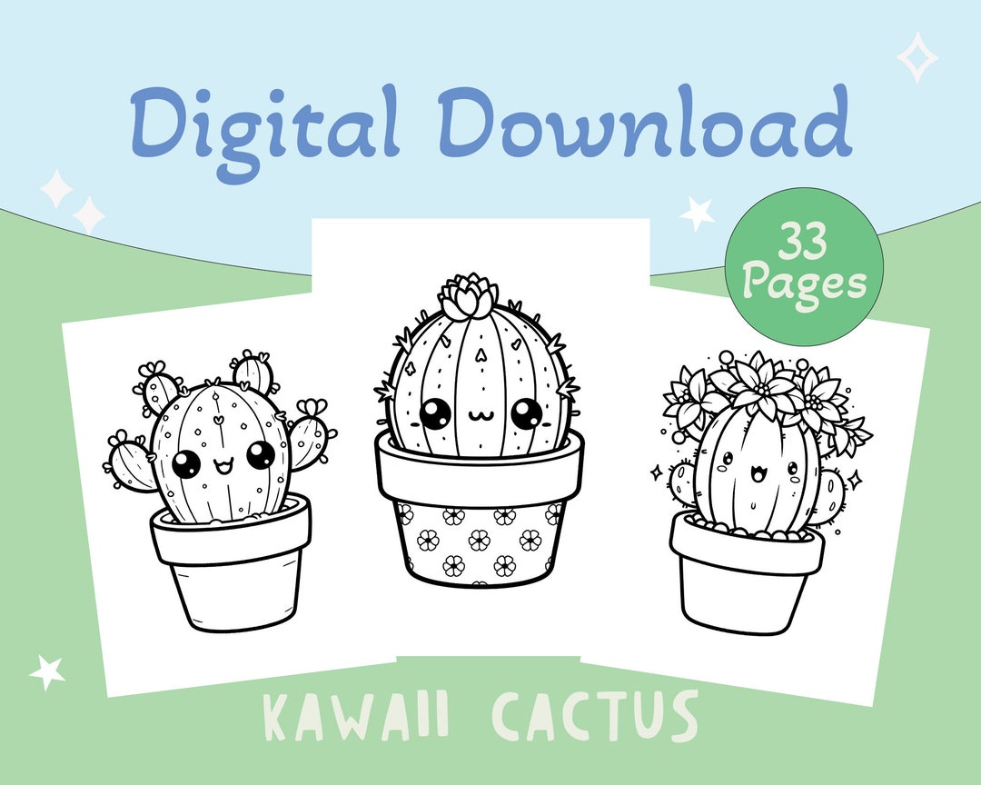 Kawaii Cactus Coloring Pages, Kawaii Coloring Pages, Kawaii Cactus ...