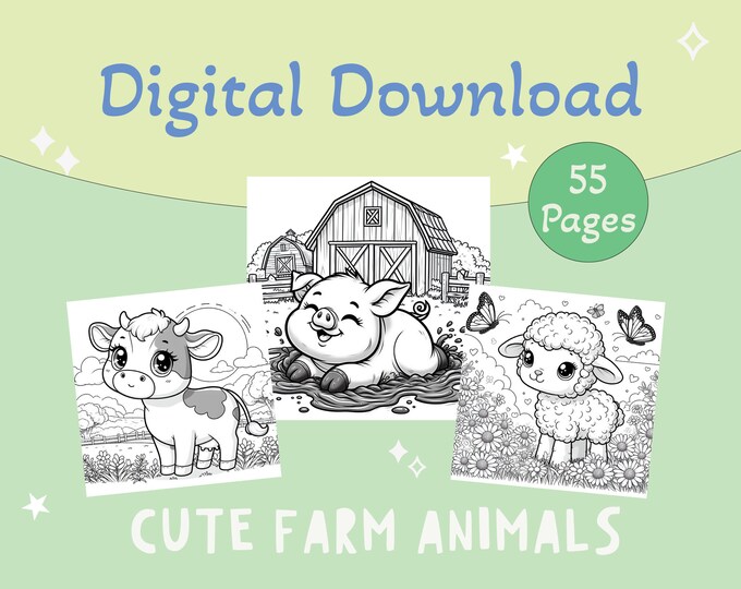 50 Baby Animals Coloring Pages for Kids | Farm Coloring Pages | Kids ...