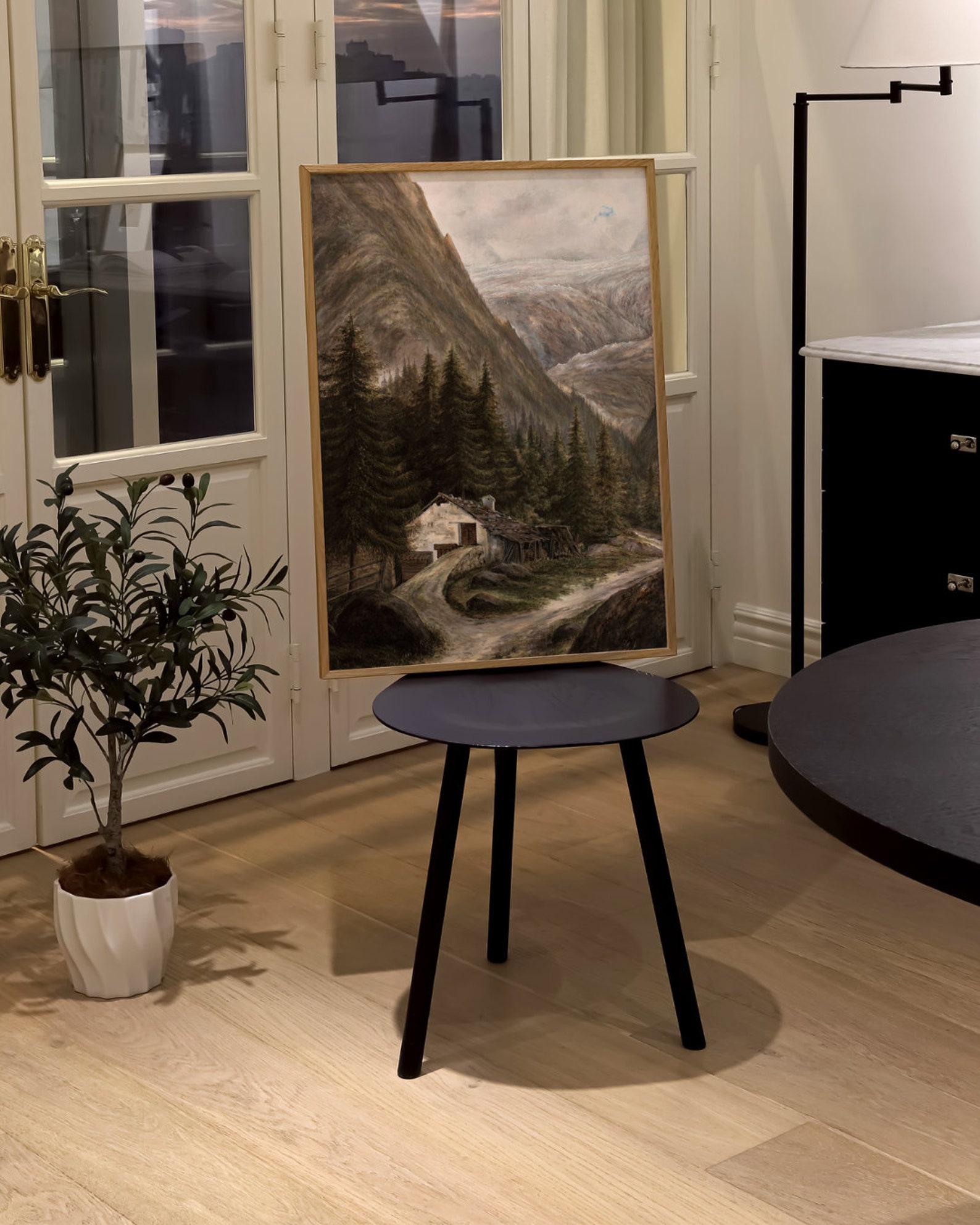 Vintage Rustic Art Print Rustic Mountain Painting - Etsy