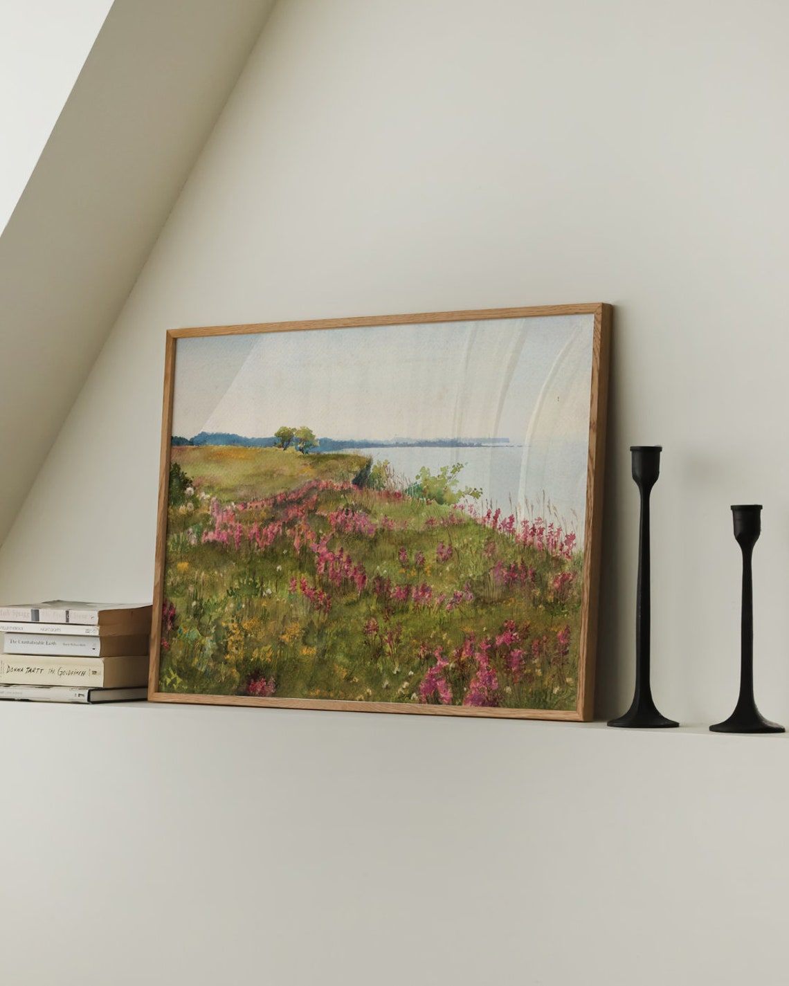 Spring Meadow Painting Vintage Landscape Print Country Field Print ...