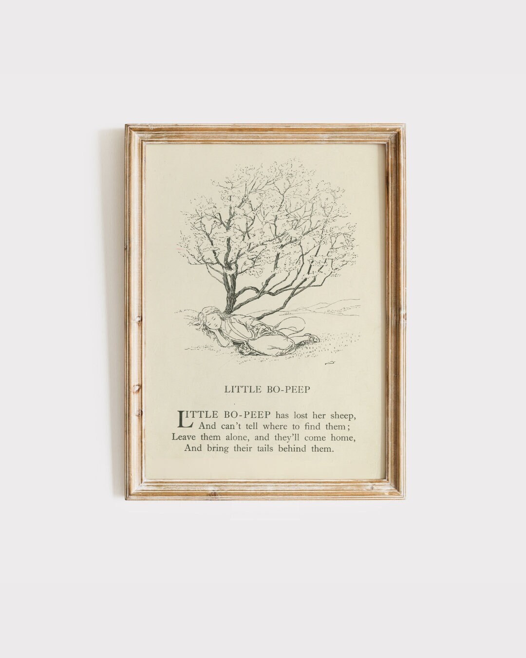 Vintage Little Bo Peep Nursery Wall Art | Vintage Nursery Print ...