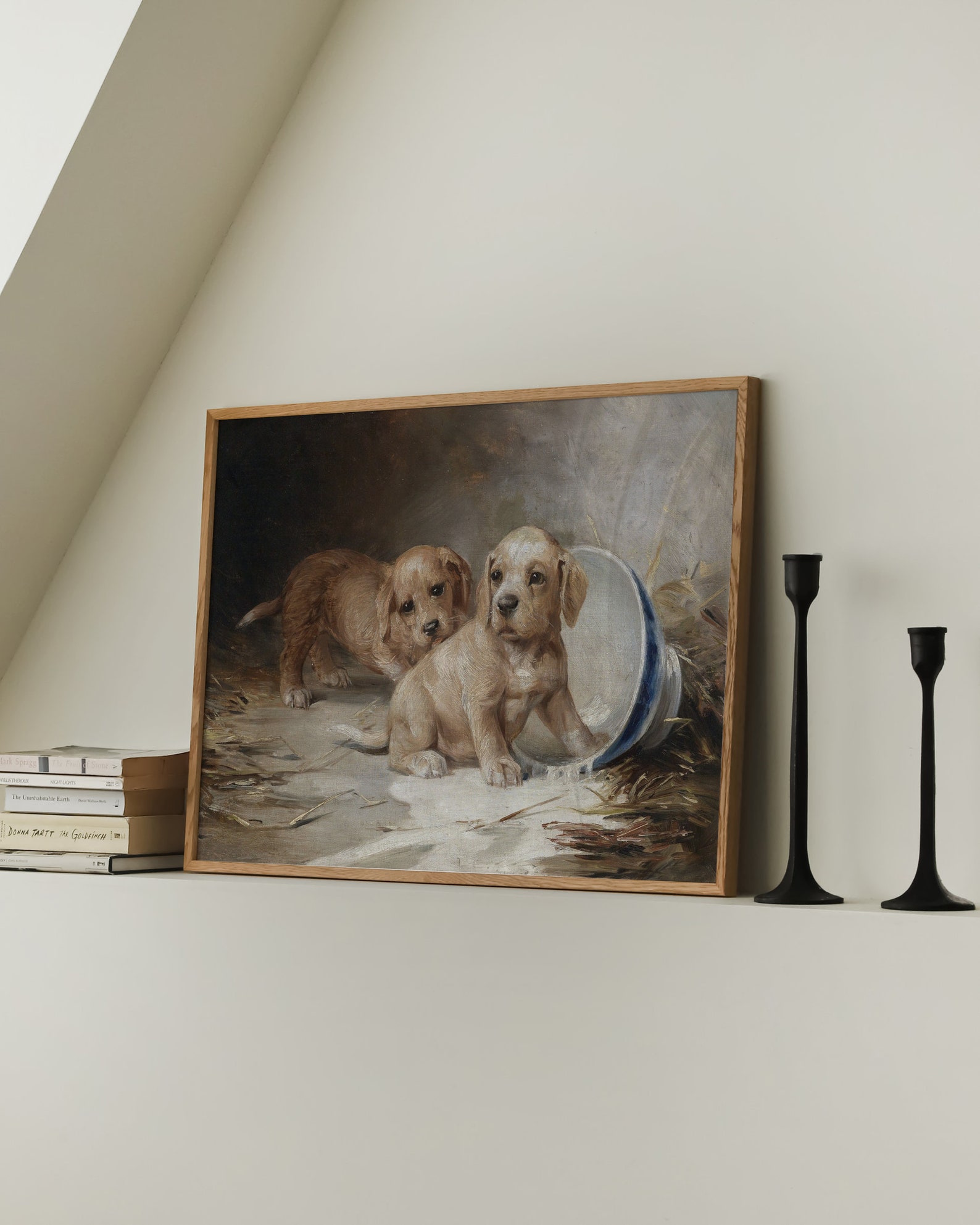 Vintage Puppy Painting: Rustic Antique Dog Art Digital Download - Etsy