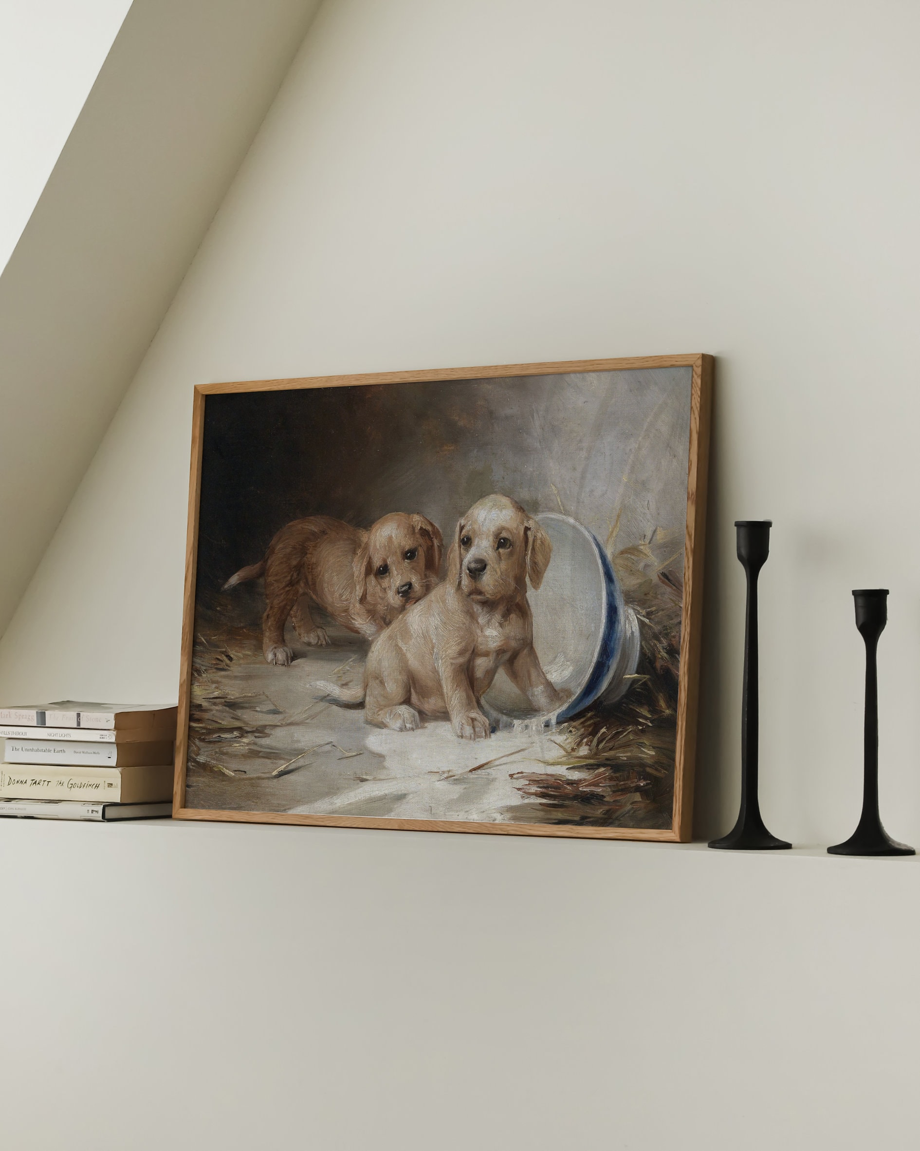 Vintage Puppy Painting: Rustic Antique Dog Art Digital Download - Etsy