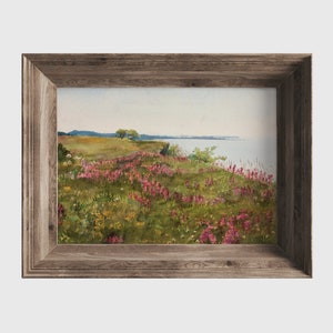 Spring Meadow Painting | Vintage Landscape Print | Country Field Print ...