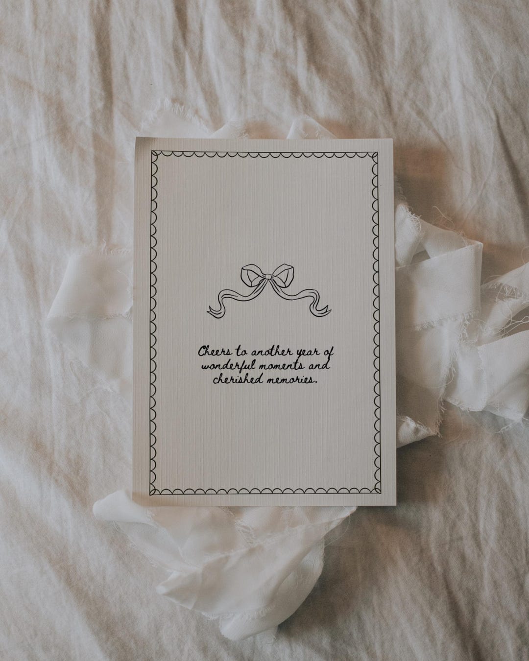 Black Ribbon Birthday Card | Vintage-inspired Printable Postcard | Cute ...