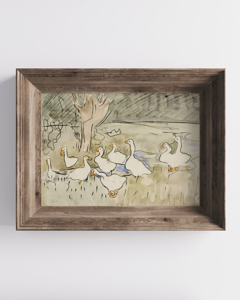 Vintage Nursery Decor Farmhouse Print Abstract Duck Art - Etsy