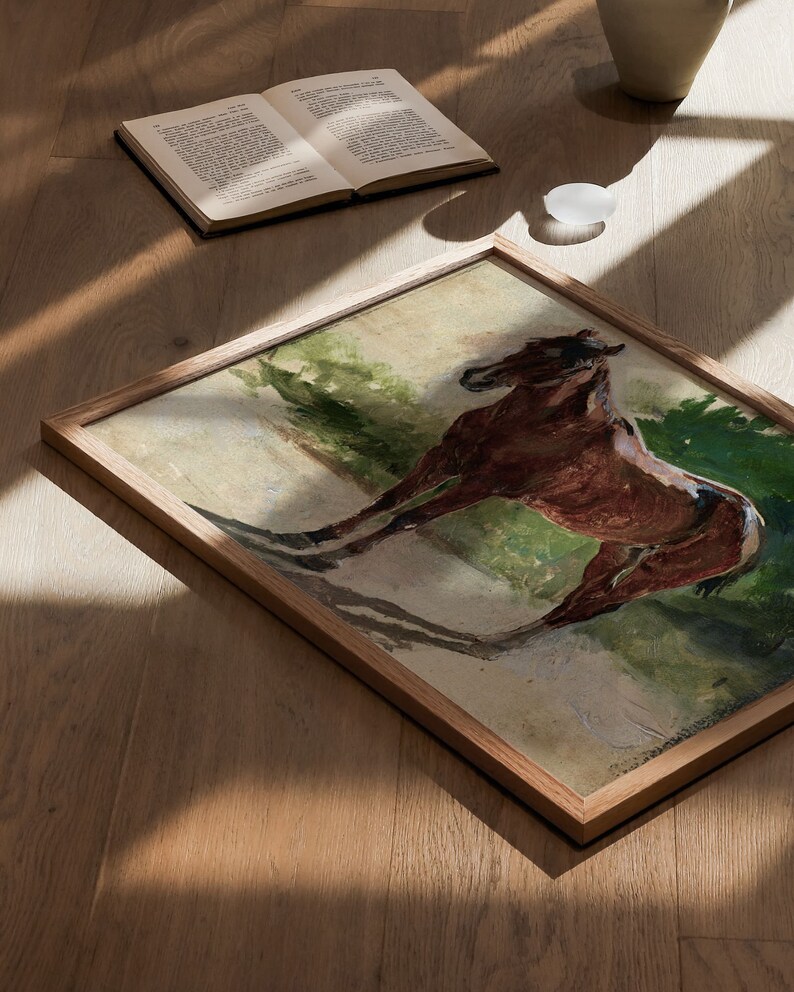 Vintage Horse Study Painting Print Horse Wall Art Antique Equestrian ...