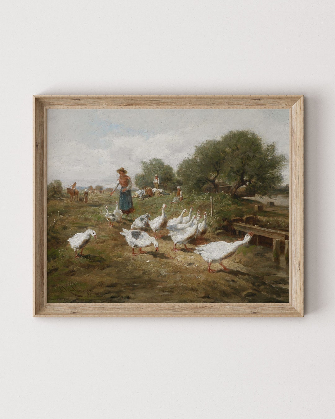 Vintage Goose Art Print | Farmhouse Nursery Decor | Geese Painting ...