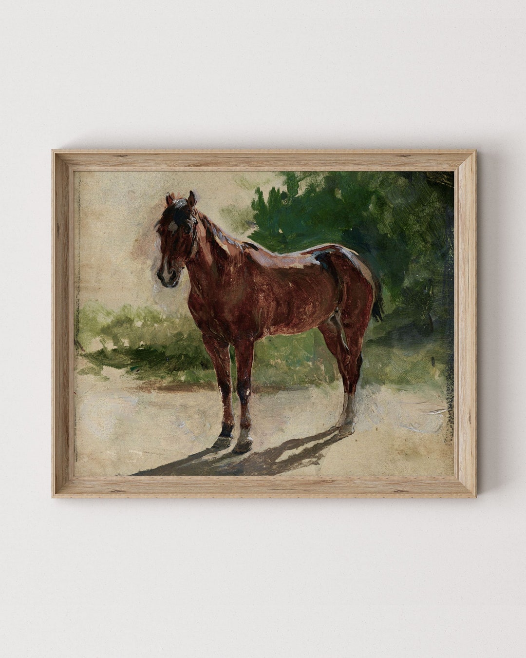 Vintage Horse Study Painting Print | Horse Wall Art | Antique ...