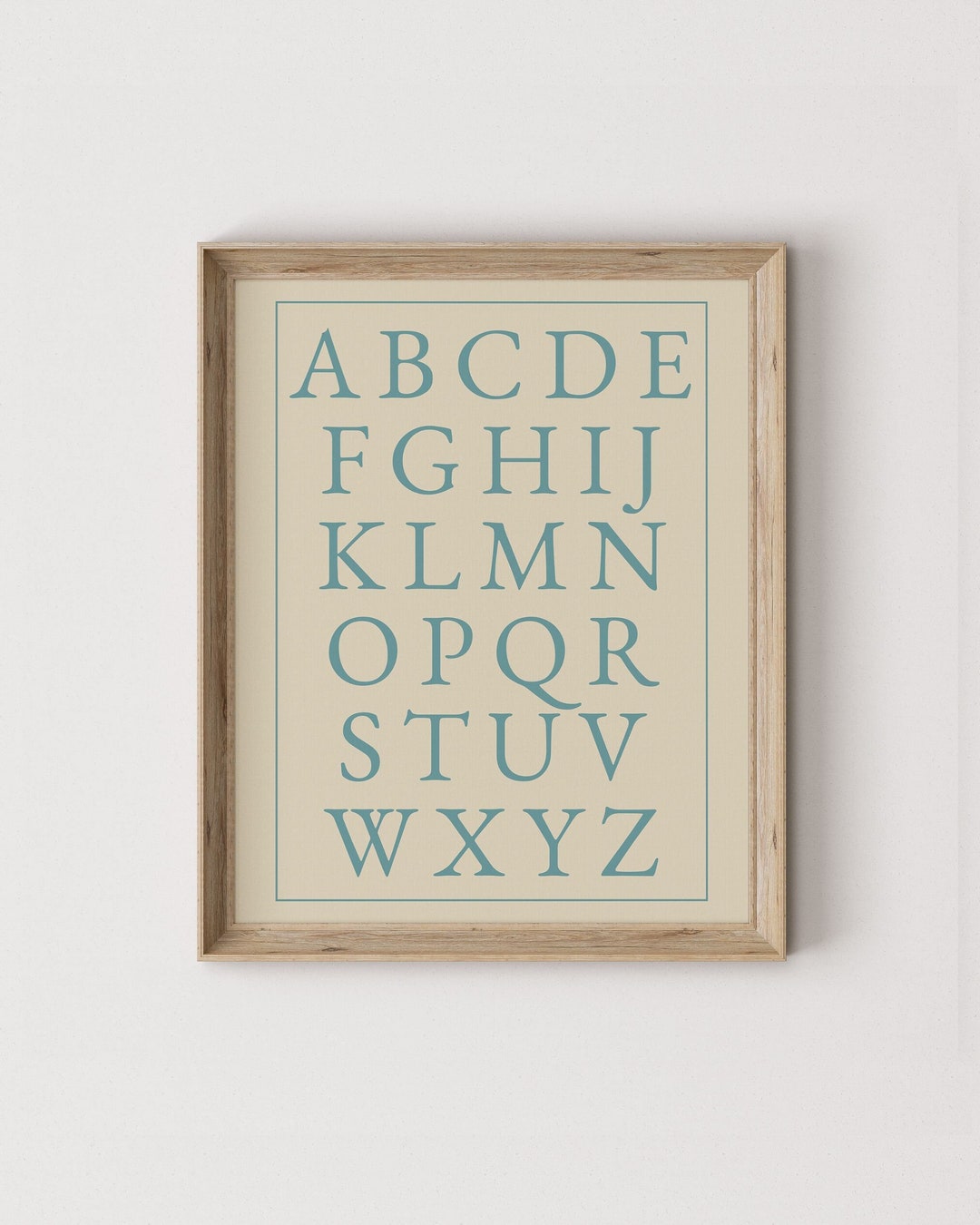 Blue Alphabet Print | Nursery Wall Art | Vintage Nursery Art | Letter ...