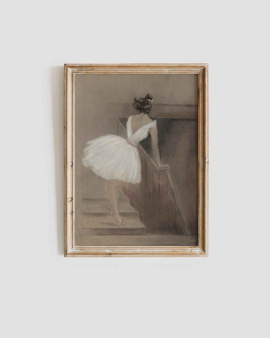 Vintage Ballerina Wall Art | Antique Dancer Drawing | Vintage Girls ...