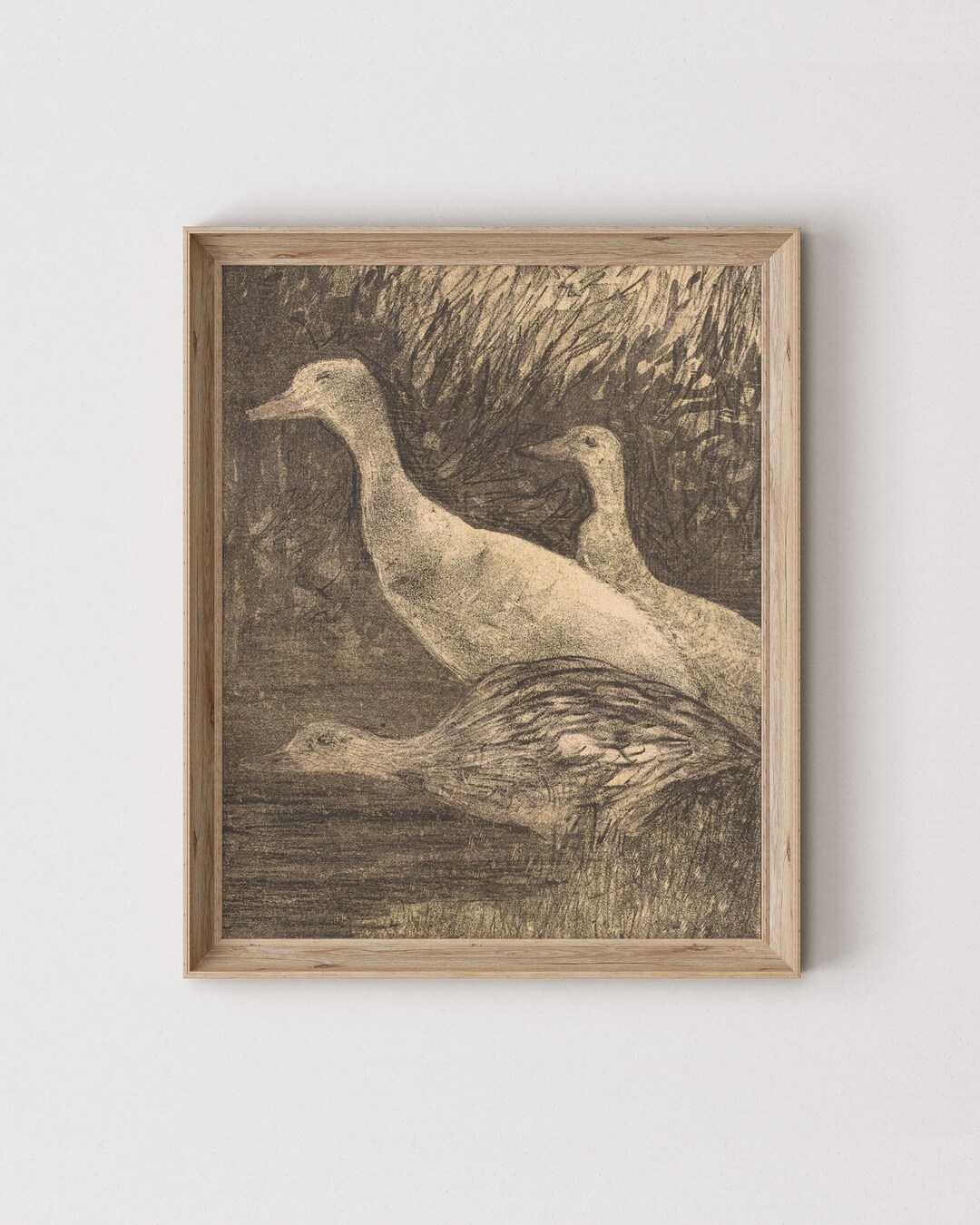 Vintage Duck Drawing: Neutral Nursery Wall Art Digital Download - Etsy