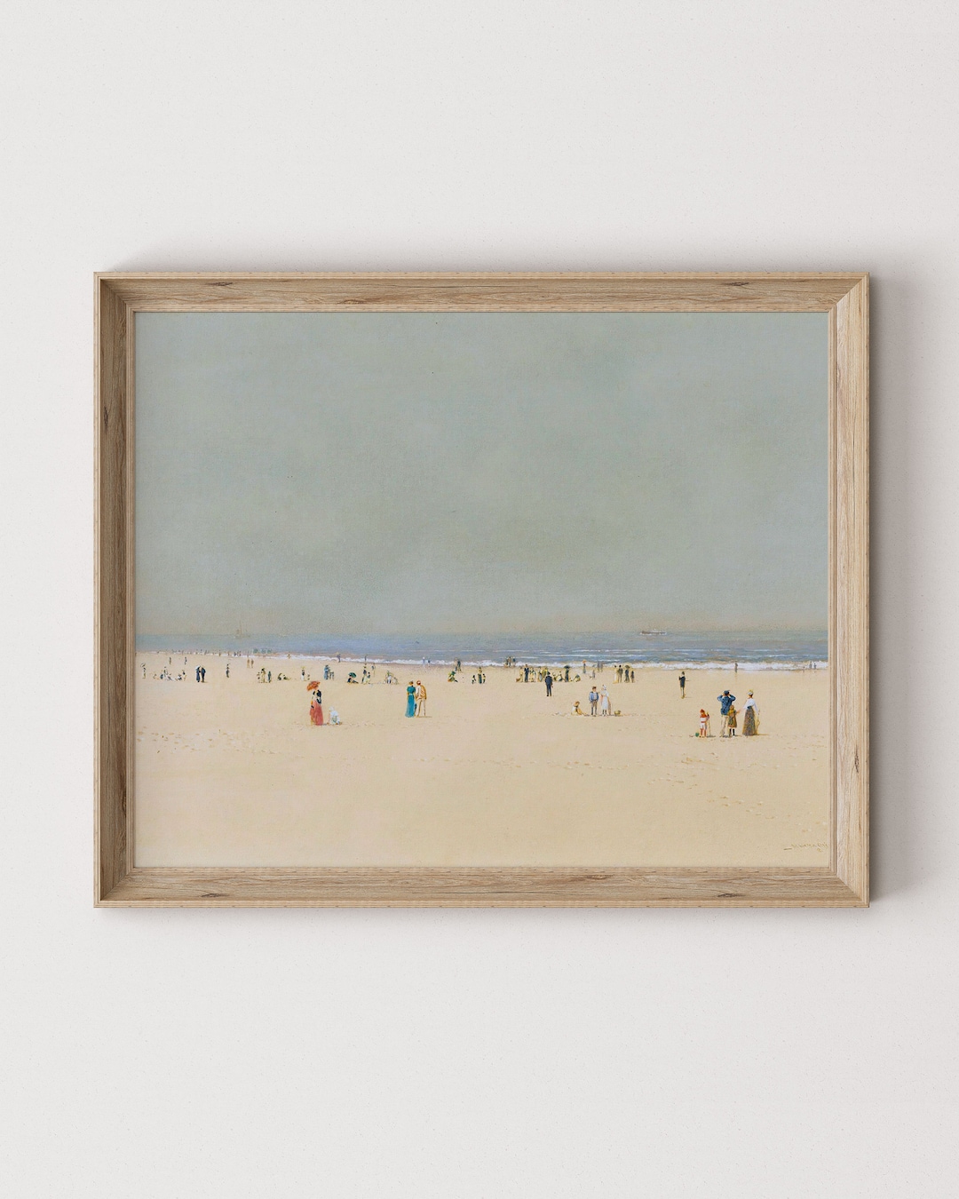 Vintage Beach Scene Print: Neutral Coastal Artwork Digital Download - Etsy