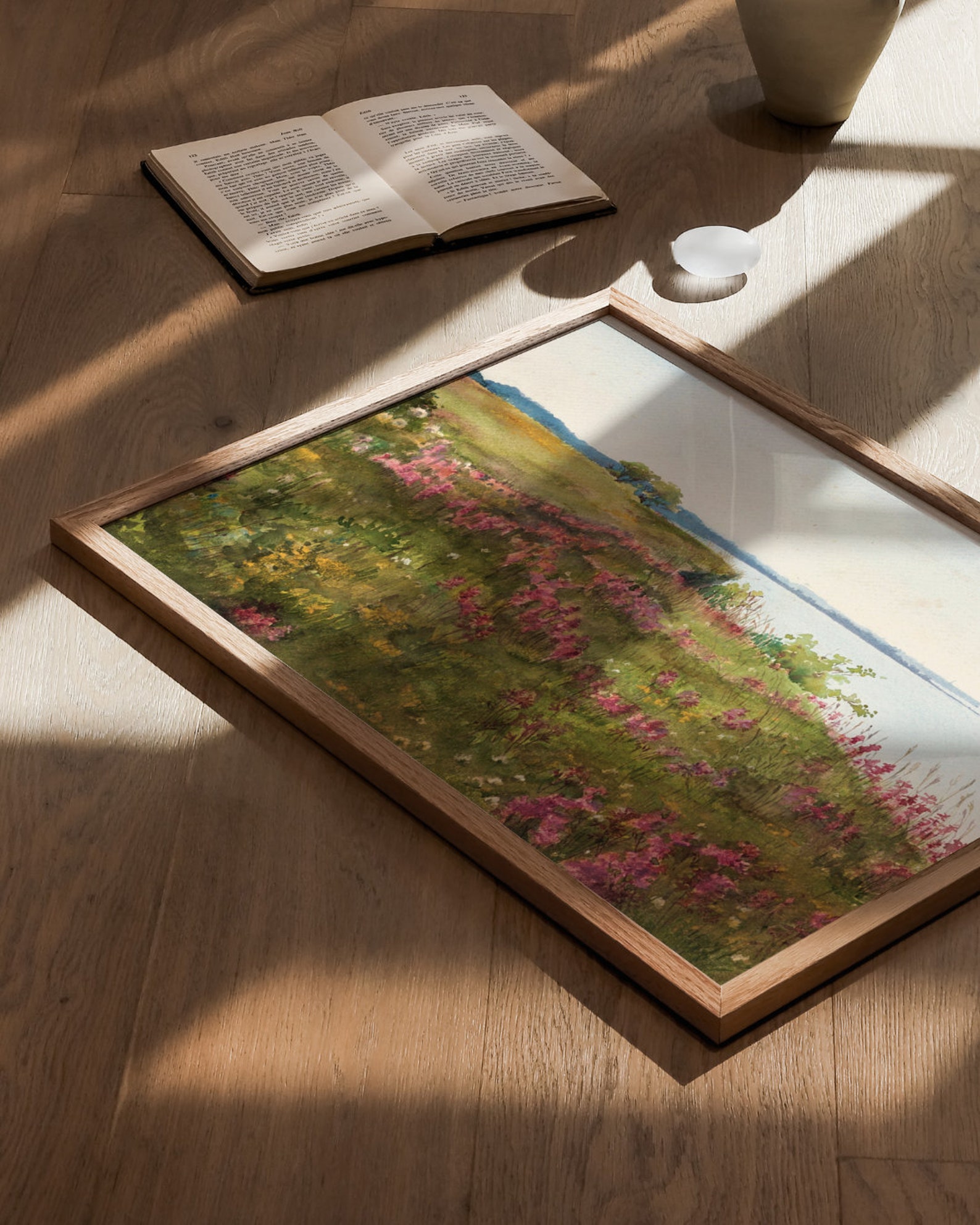 Spring Meadow Painting Vintage Landscape Print Country Field Print ...