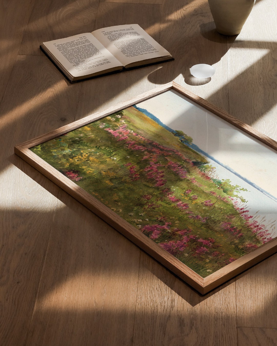 Spring Meadow Painting Vintage Landscape Print Country Field Print ...