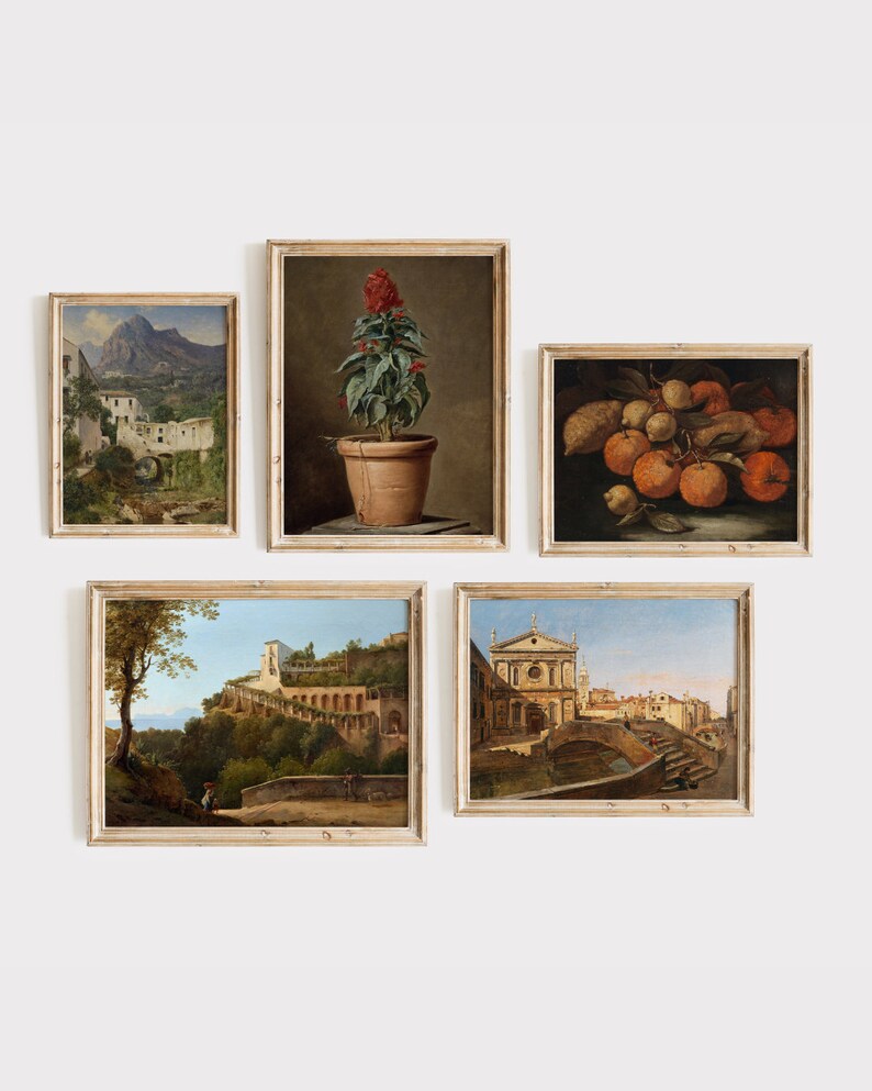 Italy Gallery Wall Art Set Vintage Painting Italy Art Set - Etsy