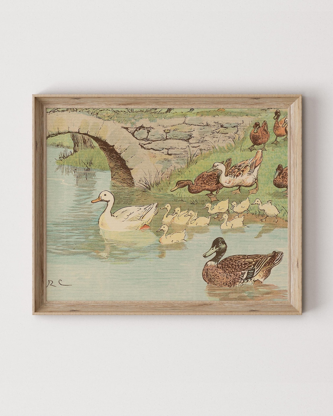 Vintage Duck Print: Farmhouse Nursery Animal Illustration (digital ...