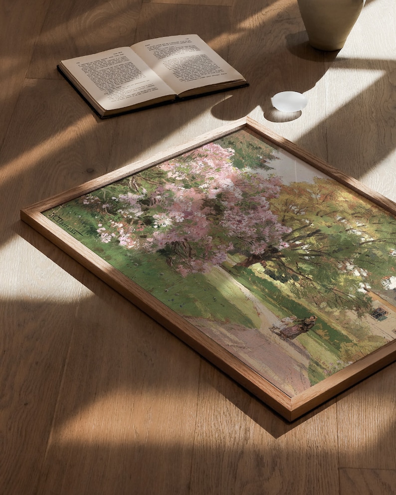 Spring Garden Painting Vintage Oil Painting Printable Wall Art Vintage ...