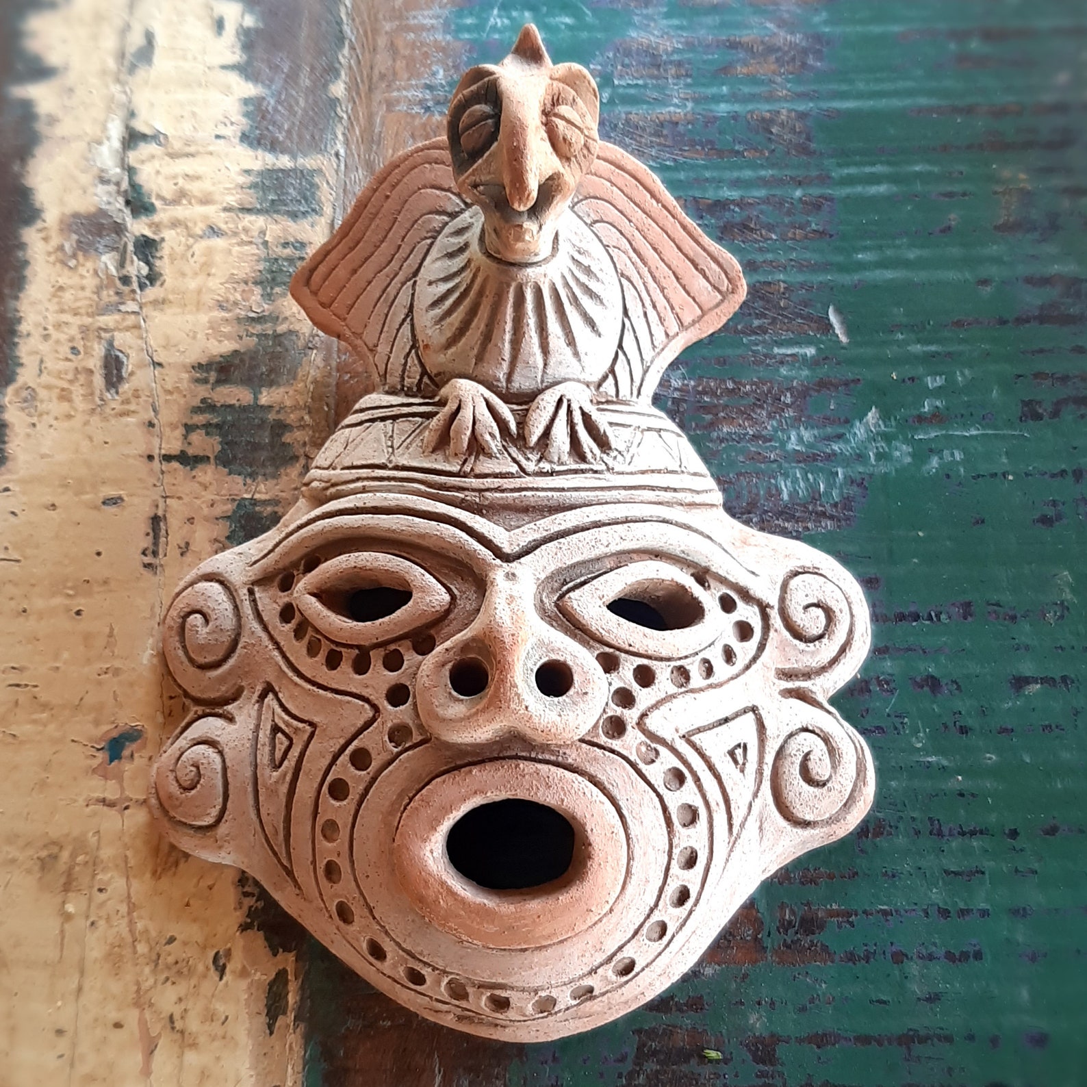 Handmade Replica of A Pre-columbian Ritual Mask Whit Condor Motif ...