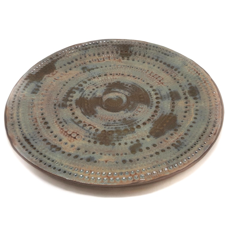 Very Large Handcrafted Oxidized Copper Patina Ceramic Plate | 15 Inch ...