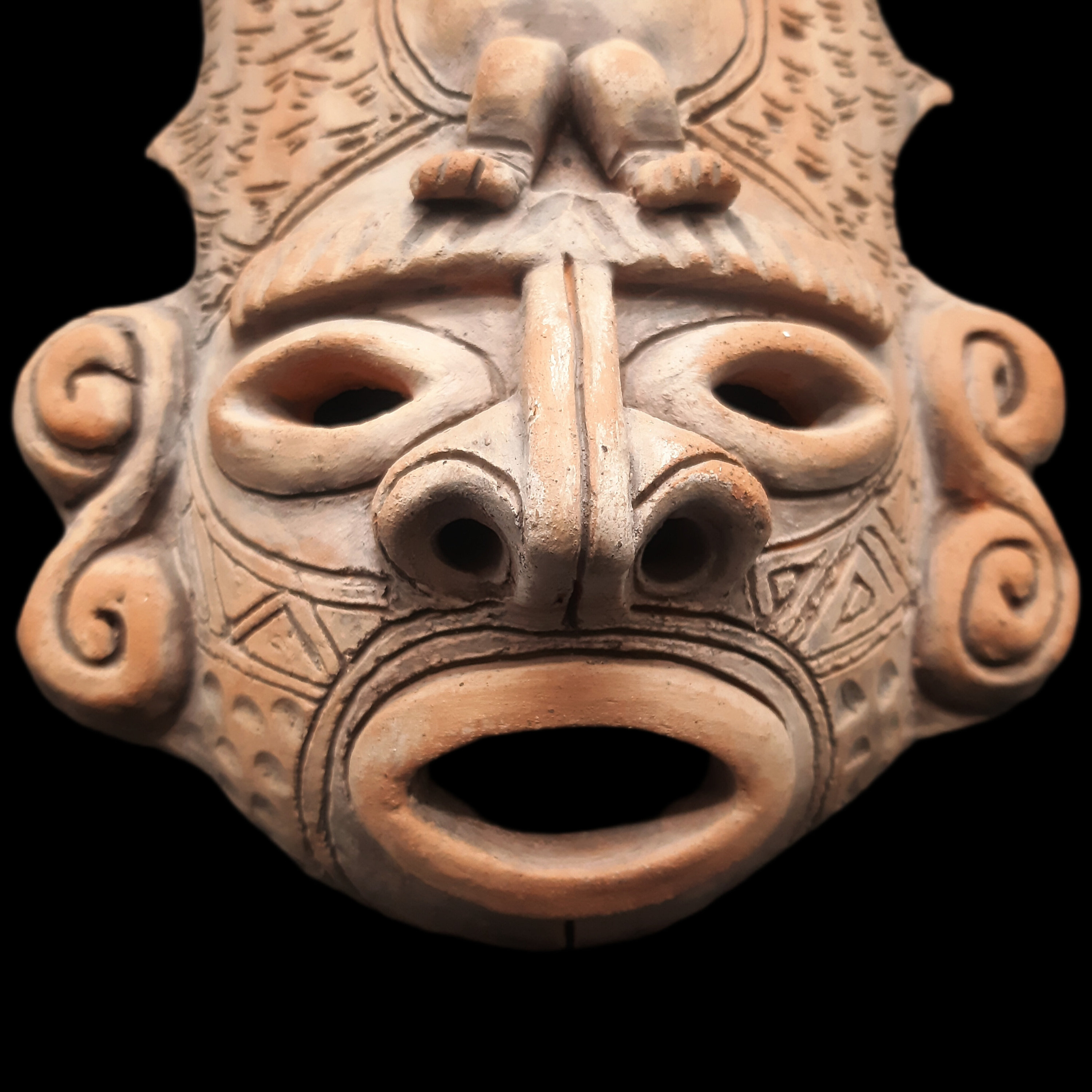 Handmade Replica of A Pre-columbian Ritual Mask Whit A Owl Motif ...