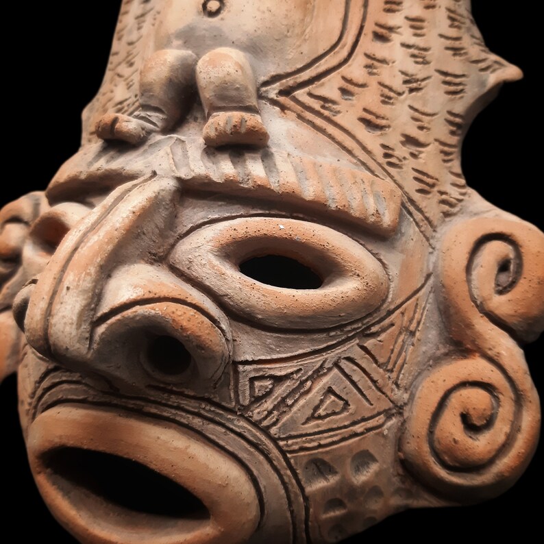 Handmade Replica of A Pre-columbian Ritual Mask Whit A Owl Motif ...