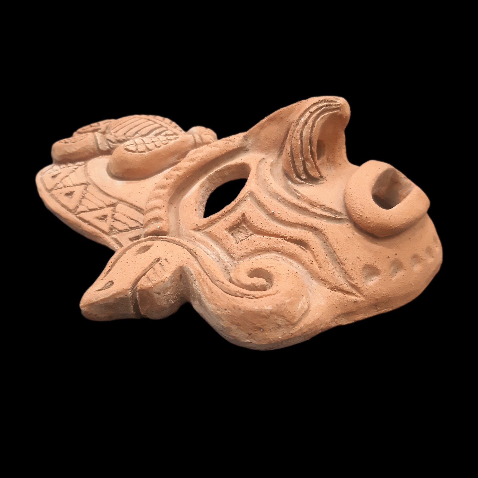 Handmade Replica of A Pre-columbian Ritual Mask Whit Frog and Snakes ...