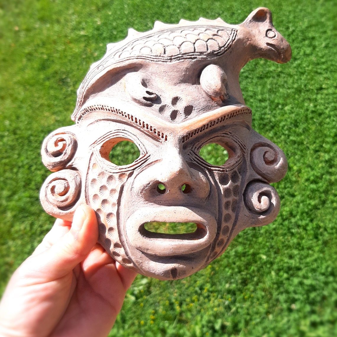 Handmade Replica of A Pre-columbian Ritual Mask Whit A Beast Motif ...