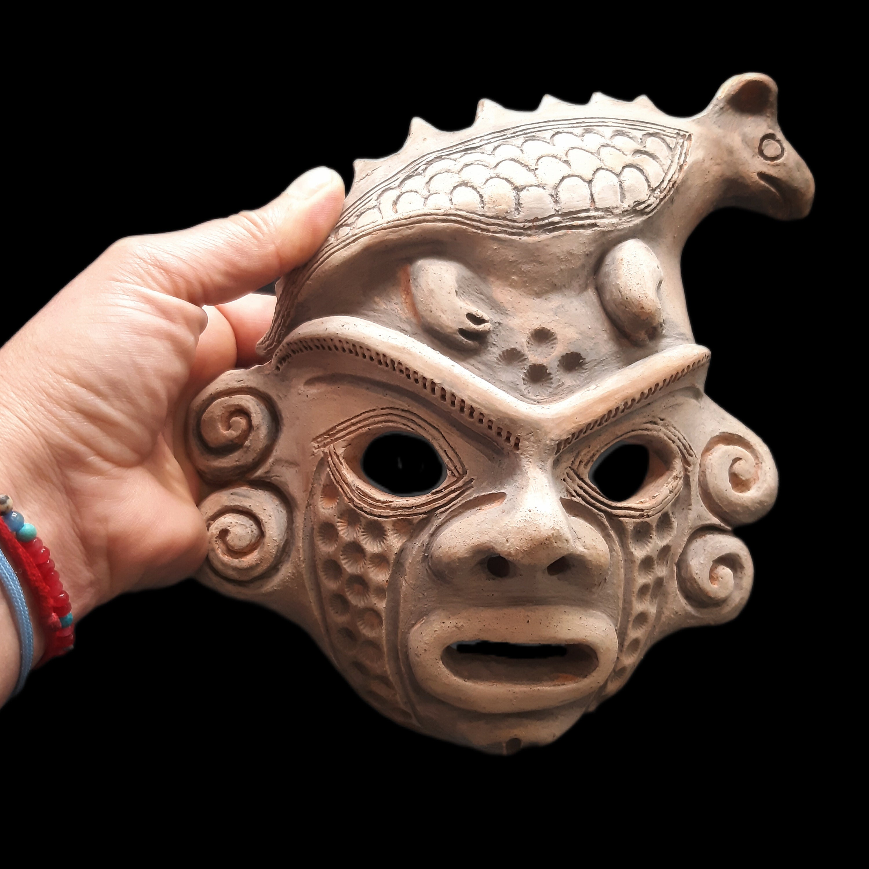 Handmade Replica of A Pre-columbian Ritual Mask Whit A Beast Motif ...