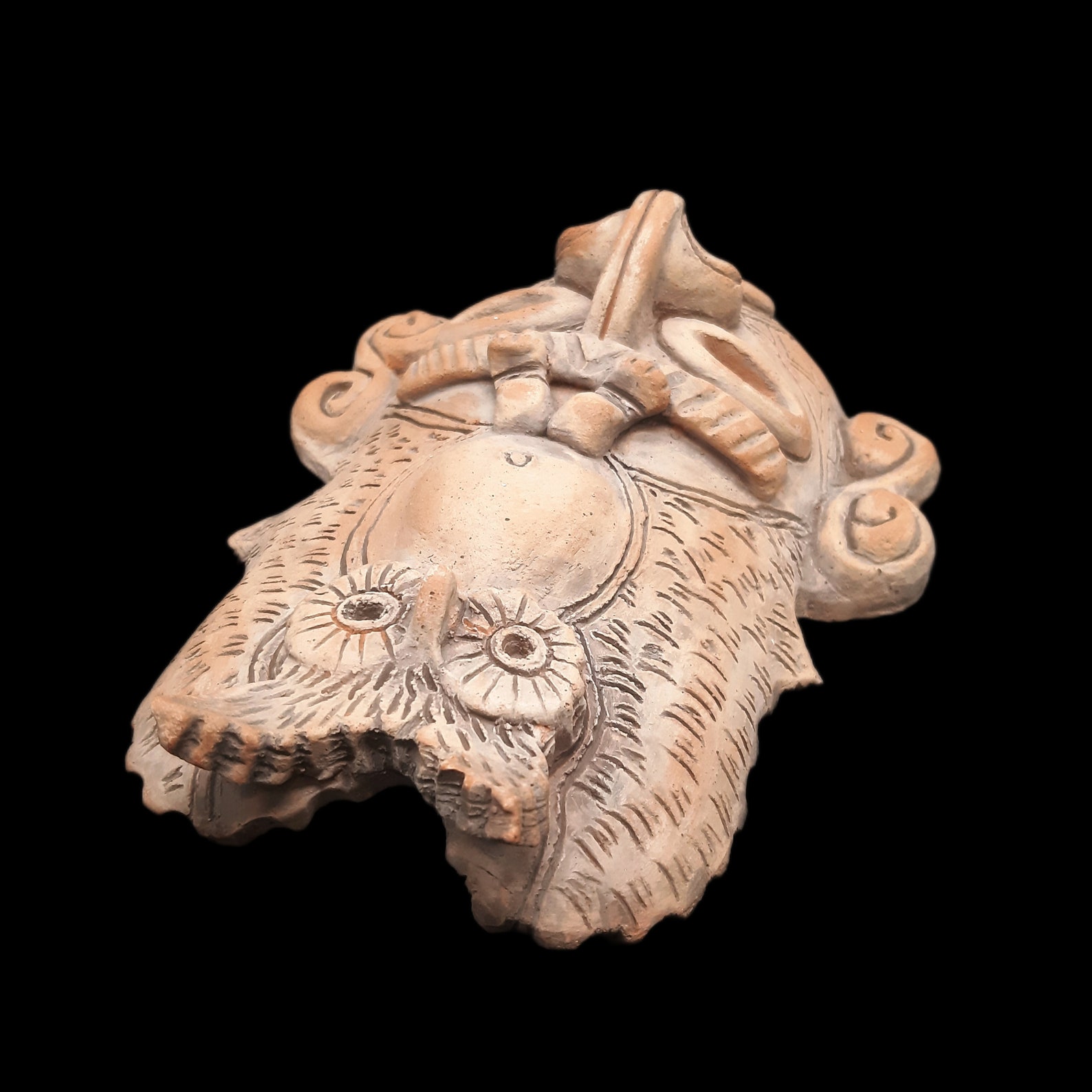 Handmade Replica of A Pre-columbian Ritual Mask Whit A Owl Motif ...