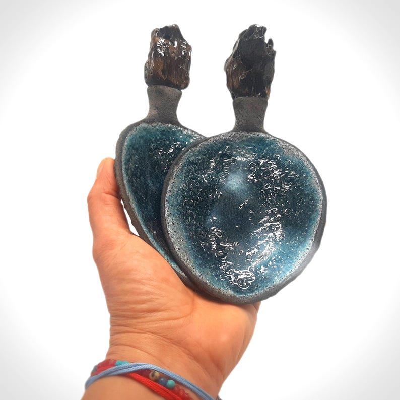 Ocean-blue Ceramic Amuse Bouche Set | Small Bowl for Nuts, Olives ...