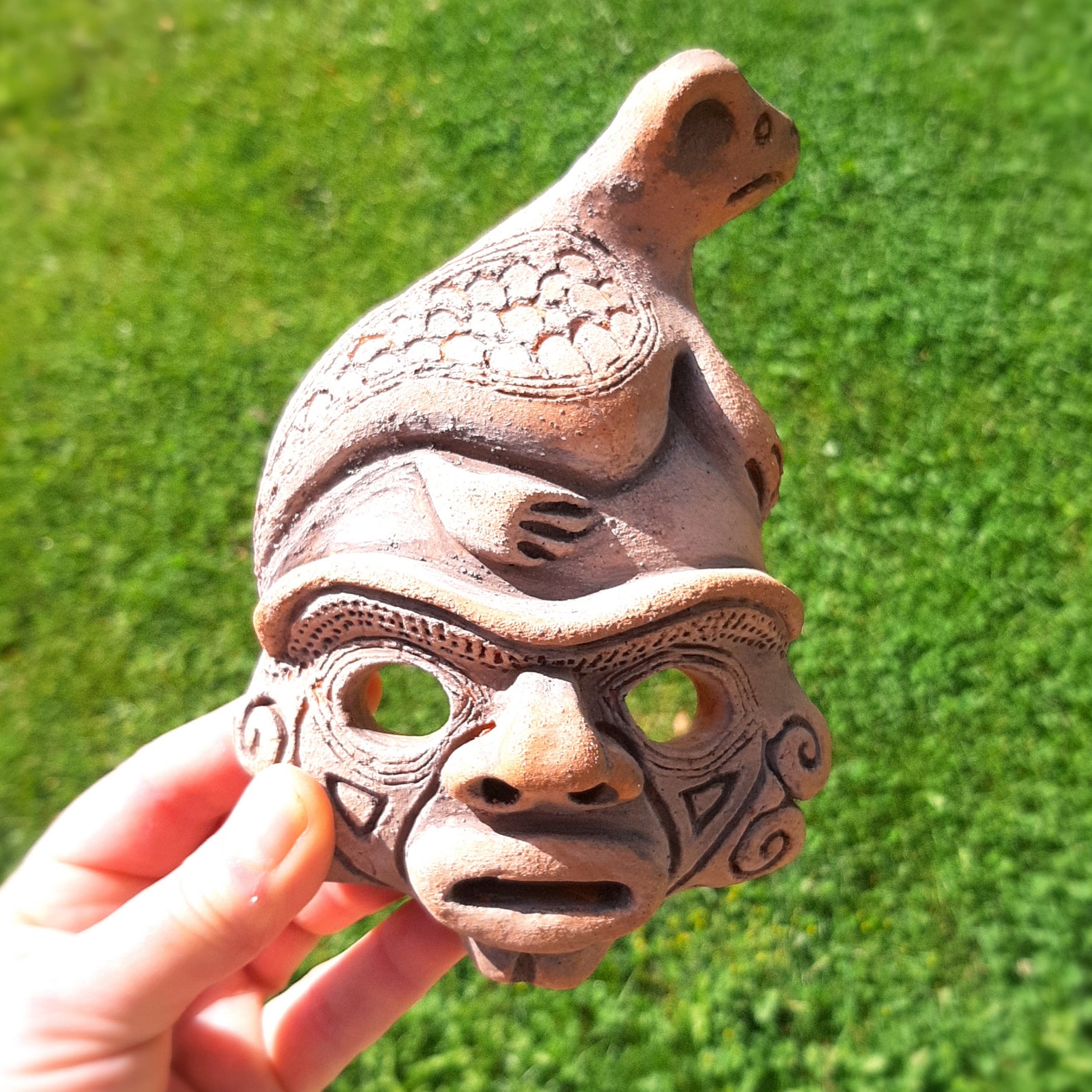 Handmade Replica of A Pre-columbian Ritual Mask Whit A Beast Motif ...