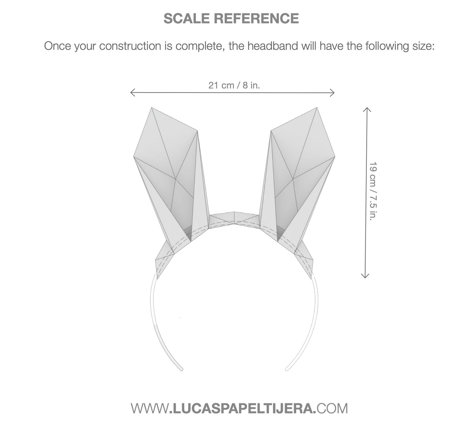 Rabbit Ears Headband DIY Papercraft Download PDF digital - Etsy