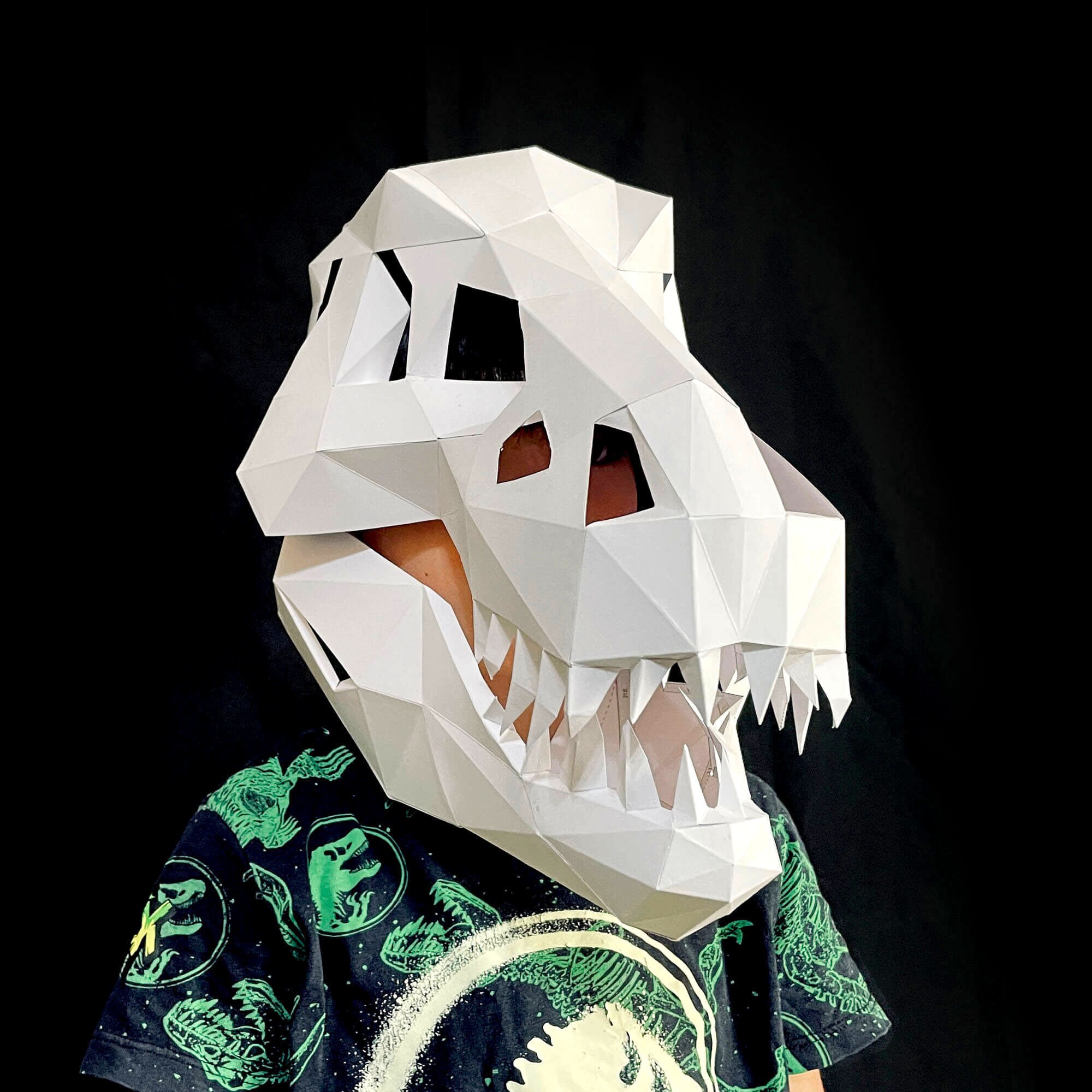 T-rex Paper Mask DIY Tyrannosaurus Fossil Skull Digital - Etsy UK