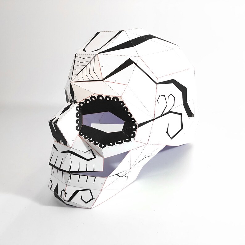 Calaca Mask Sugar Skull Paper Mask for Adultsdiy Digital - Etsy