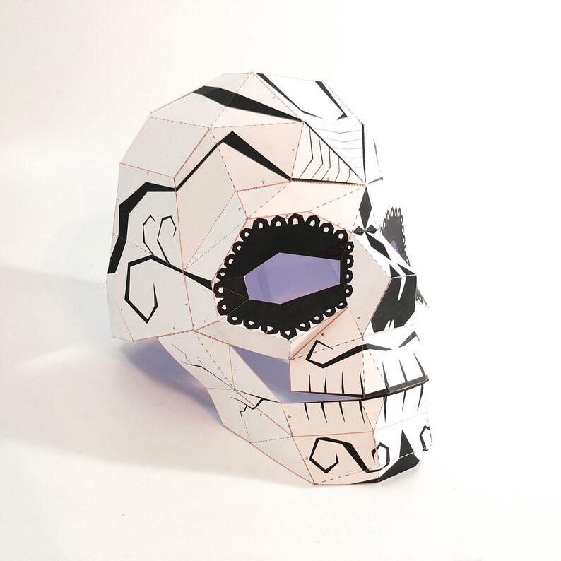 Calaca Mask Sugar Skull Paper Mask for Adultsdiy Digital - Etsy