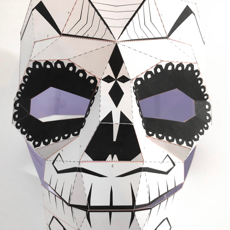 Calaca Mask Sugar Skull Paper Mask for Adultsdiy Digital - Etsy