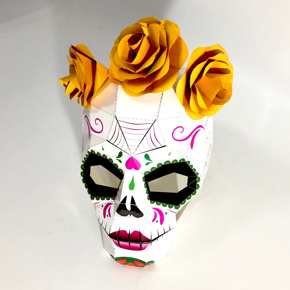 Catrina Mask Sugar Skull Paper Mask for Adults DIY Digital - Etsy