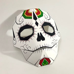 Day of the Dead, Illustrated Sugar Skull Mask for Kids - DIY Day of the ...