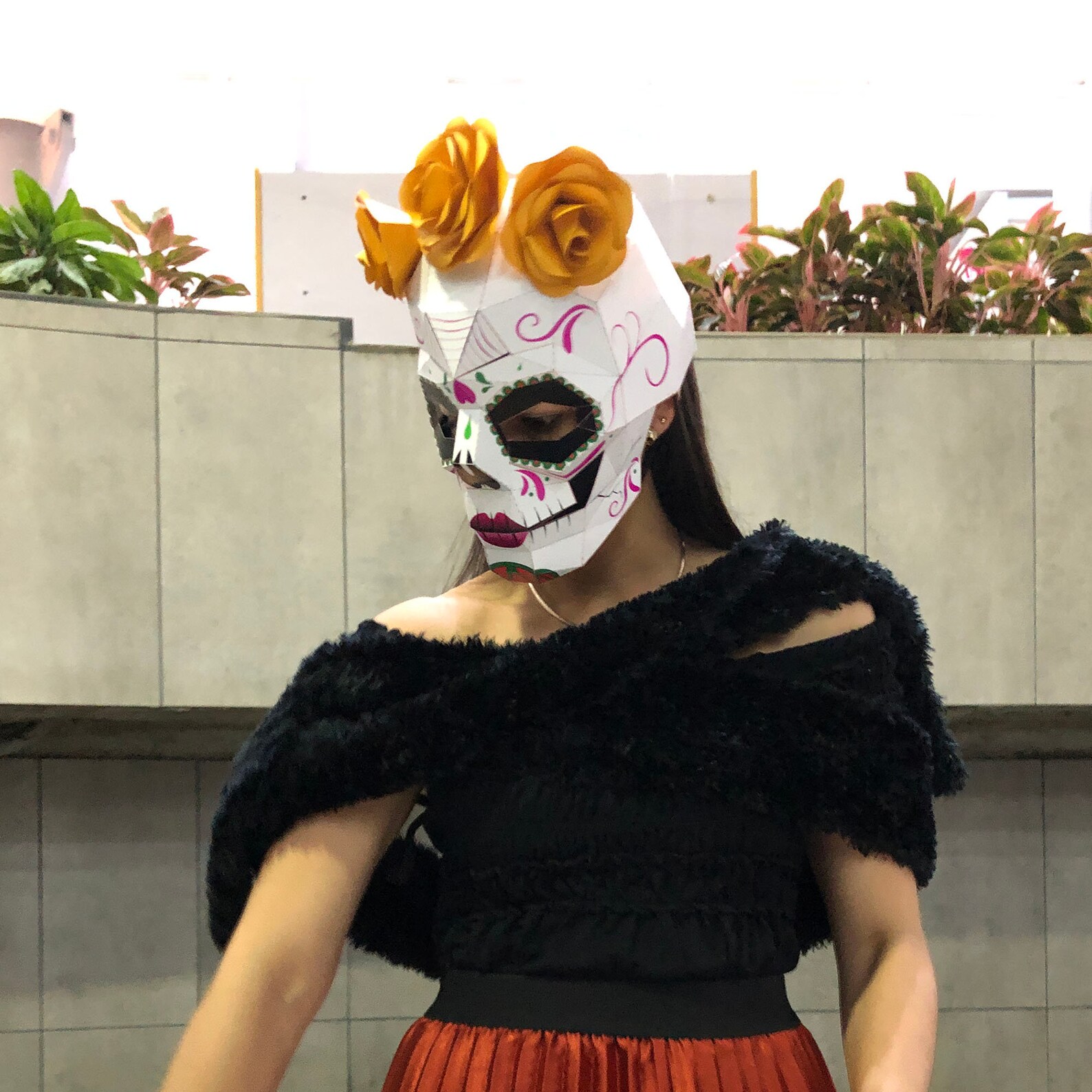 Catrina Mask sugar skull paper mask for adults DIY Digital | Etsy